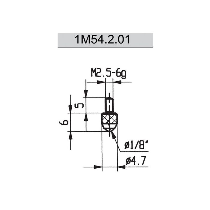 Messuhr-Taster Kugel, 6mm | Hogetex
