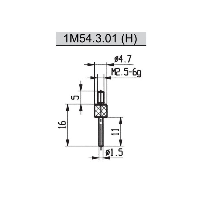Messuhr-Taster Stift 11mm, Durchmesser 1,5mm | Hogetex
