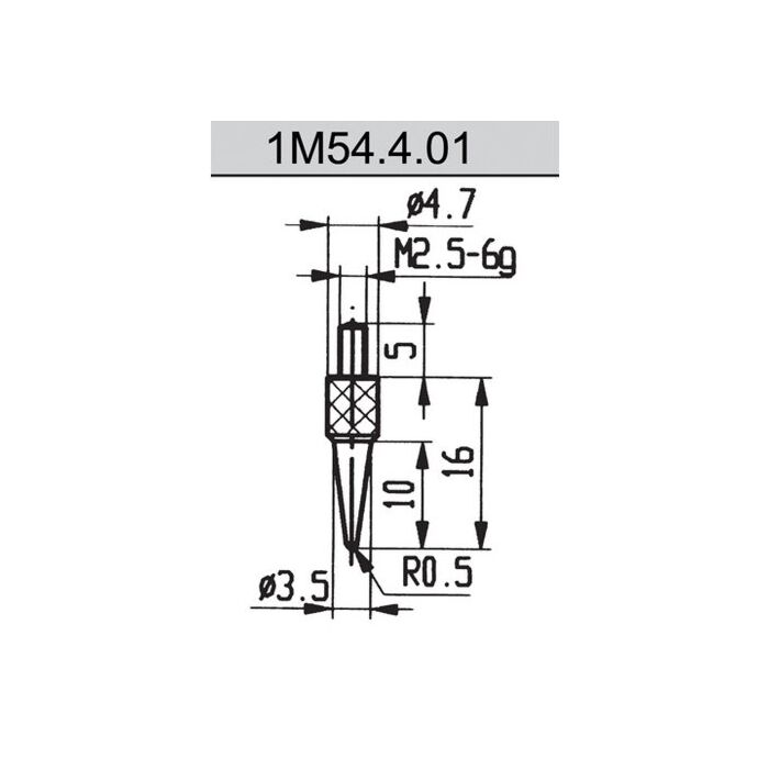 Messuhr-Taster Konus, R0,5 | Hogetex
