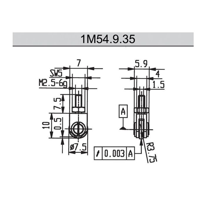 Messuhr-Taster Rolle 1,5mm breit, Einstellmutter | Hogetex